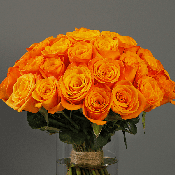 Best Orange Roses In A Vase | Bunch Of Orange Roses Bouquet