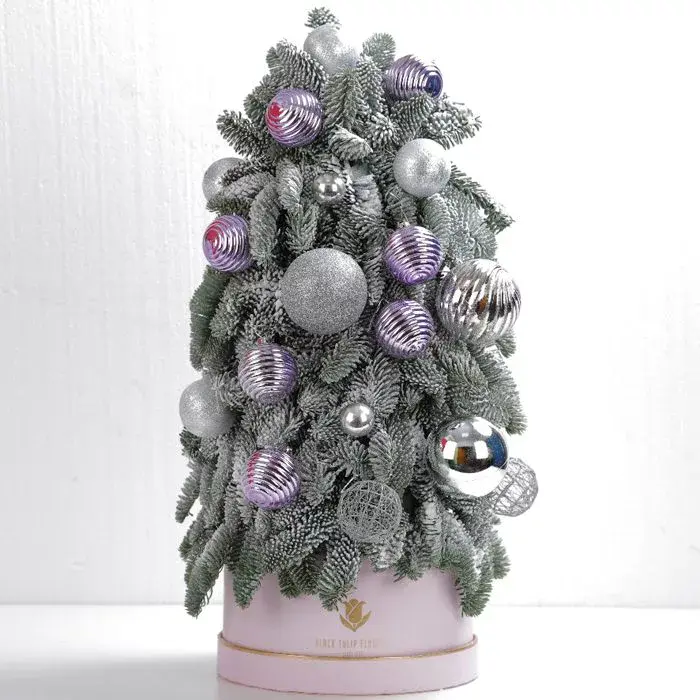 Mini Tree With Pink And Silver Ball For Christmas