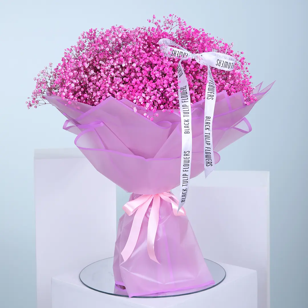 Romantic Pink Gypsophila Bouquet Online | Same Day Delivery