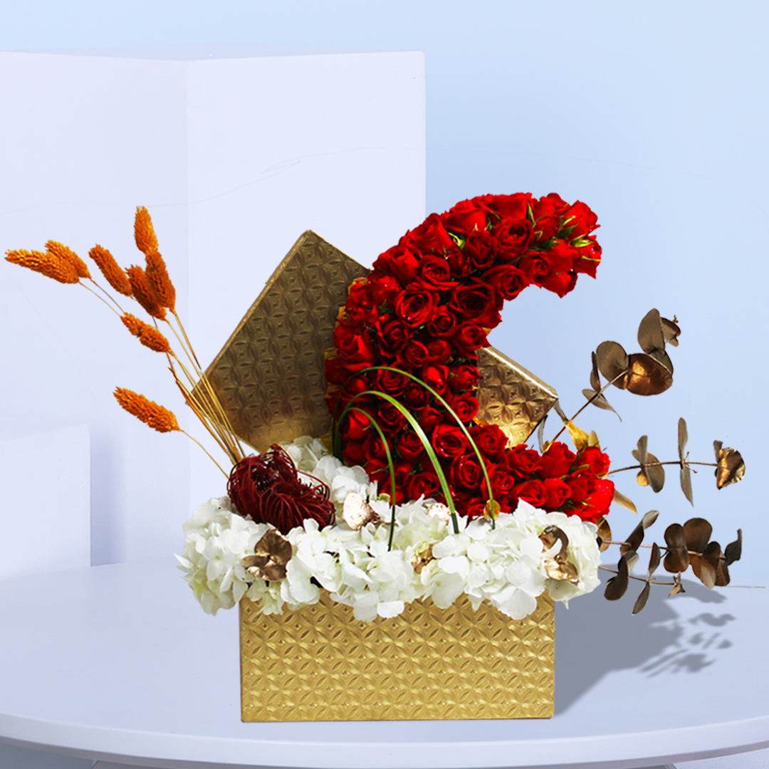 Ramadan Kareem Crescent - Black Tulip Flowers WLL