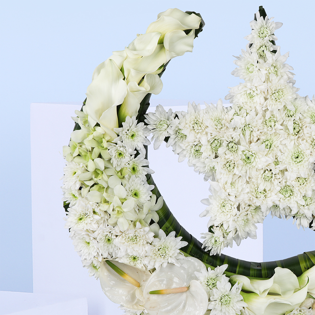 Radiant Crescent Arrangement For Eid Al Fitr Qatar