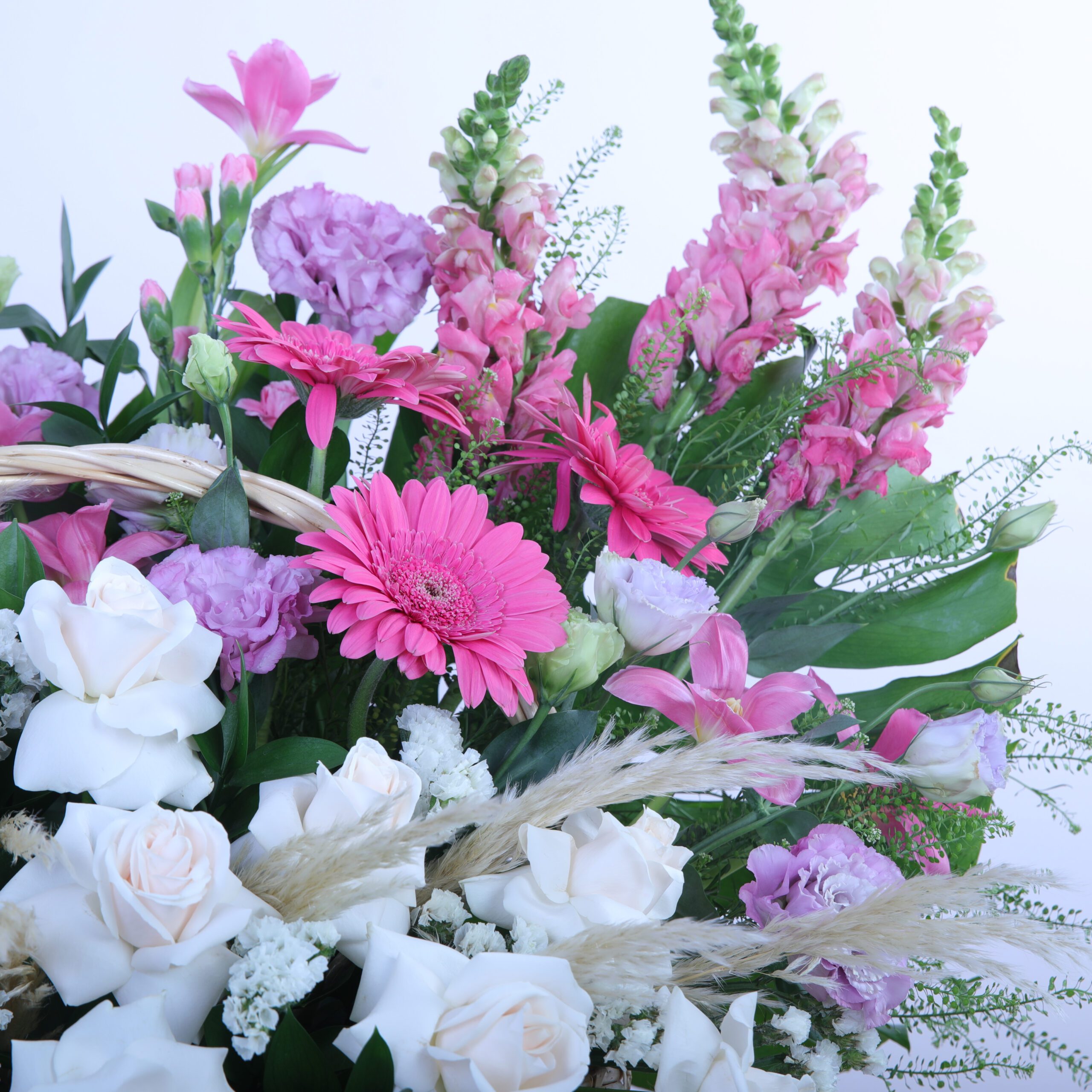 Blushing Embrace Basket - Black Tulip Flowers WLL