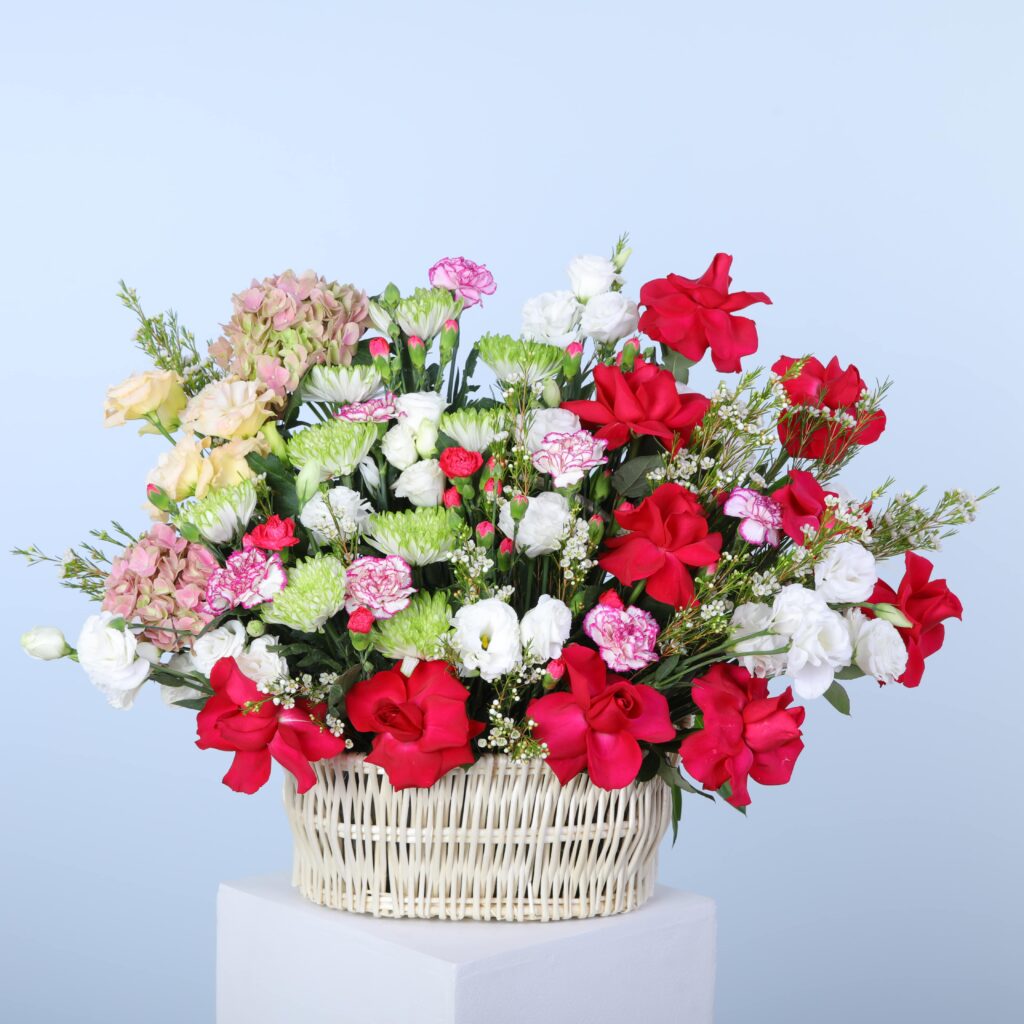 Blooming Fresh Flower Basket | Seasonal Floral Arrangement