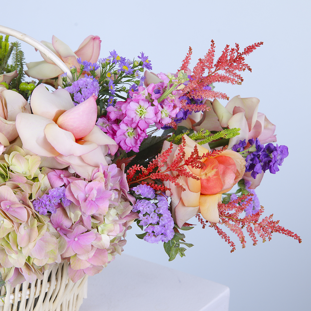 Pastel Flower Basket | Mixed Flowers