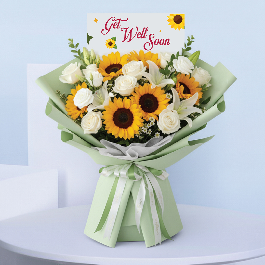 Get Well Soon Bouquet | Sunflowers & Roses