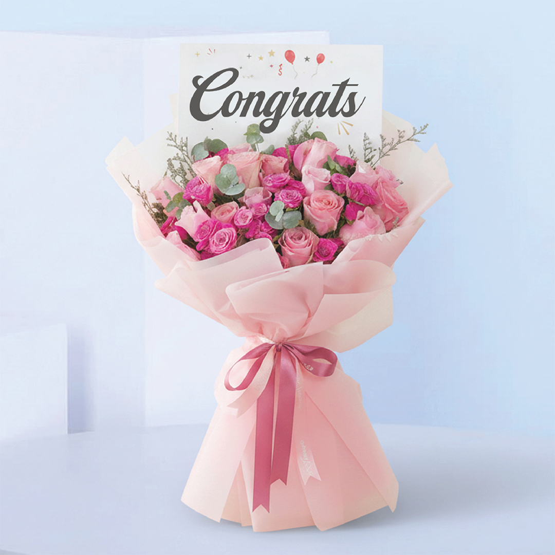 Pink Congrats Bouquet | Pink Roses