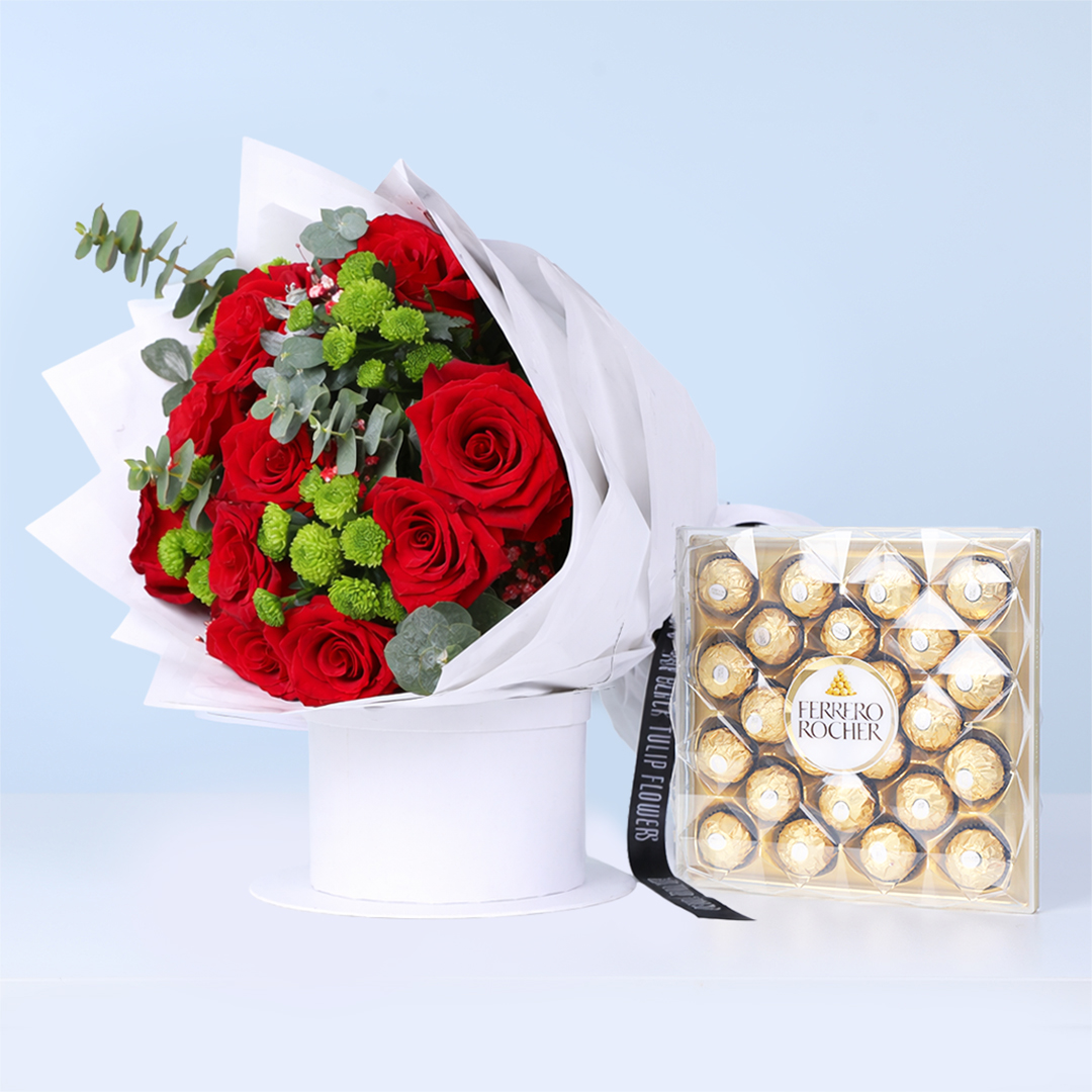 Red Roses Ferrero Moments | Roses & Ferrero Rocher